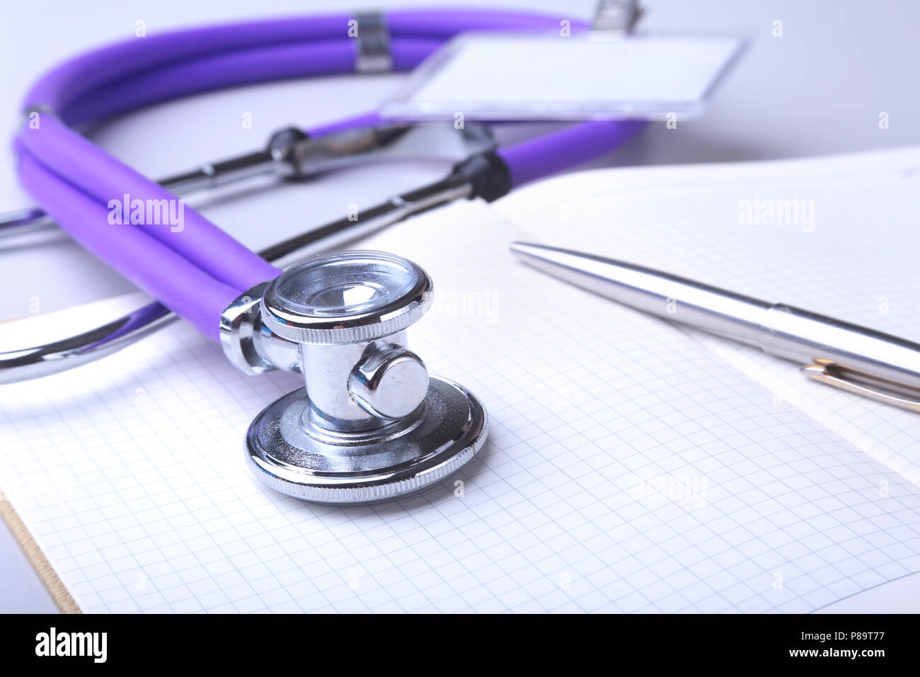 Stethoscope, RX prescription and note isolated on white background ...
