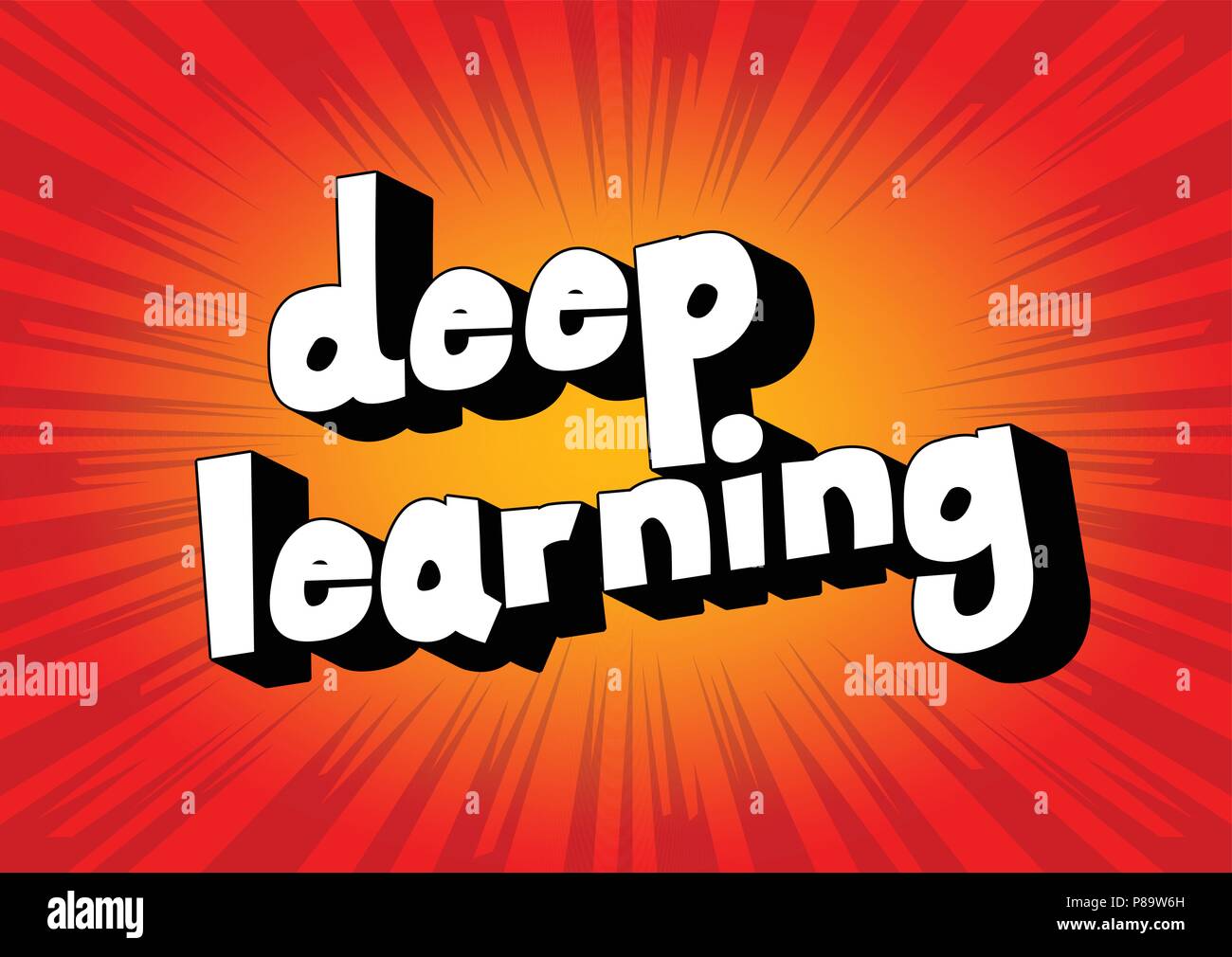 Deep Learning - Comic book word on abstract background Stock Vector ...
