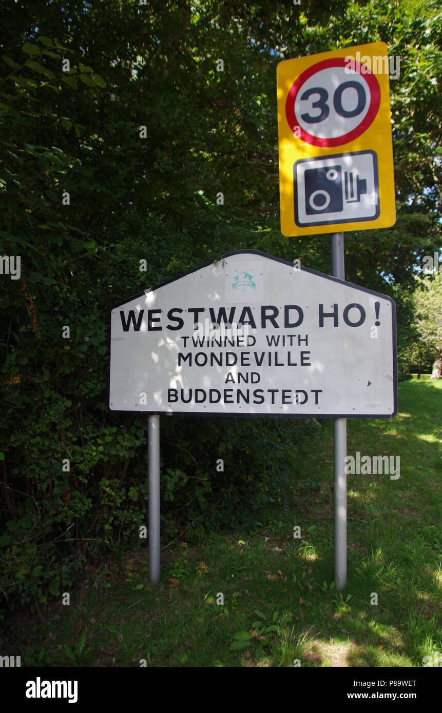 Westward Ho! sign. South west coast path. John o' groats (Duncansby ...