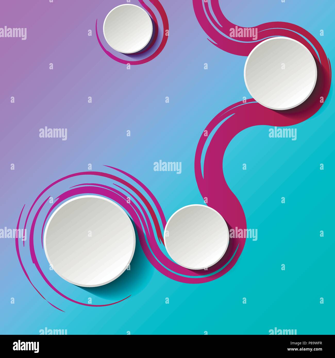 Modern vector gradient with four paper plates. Trendy background image ...