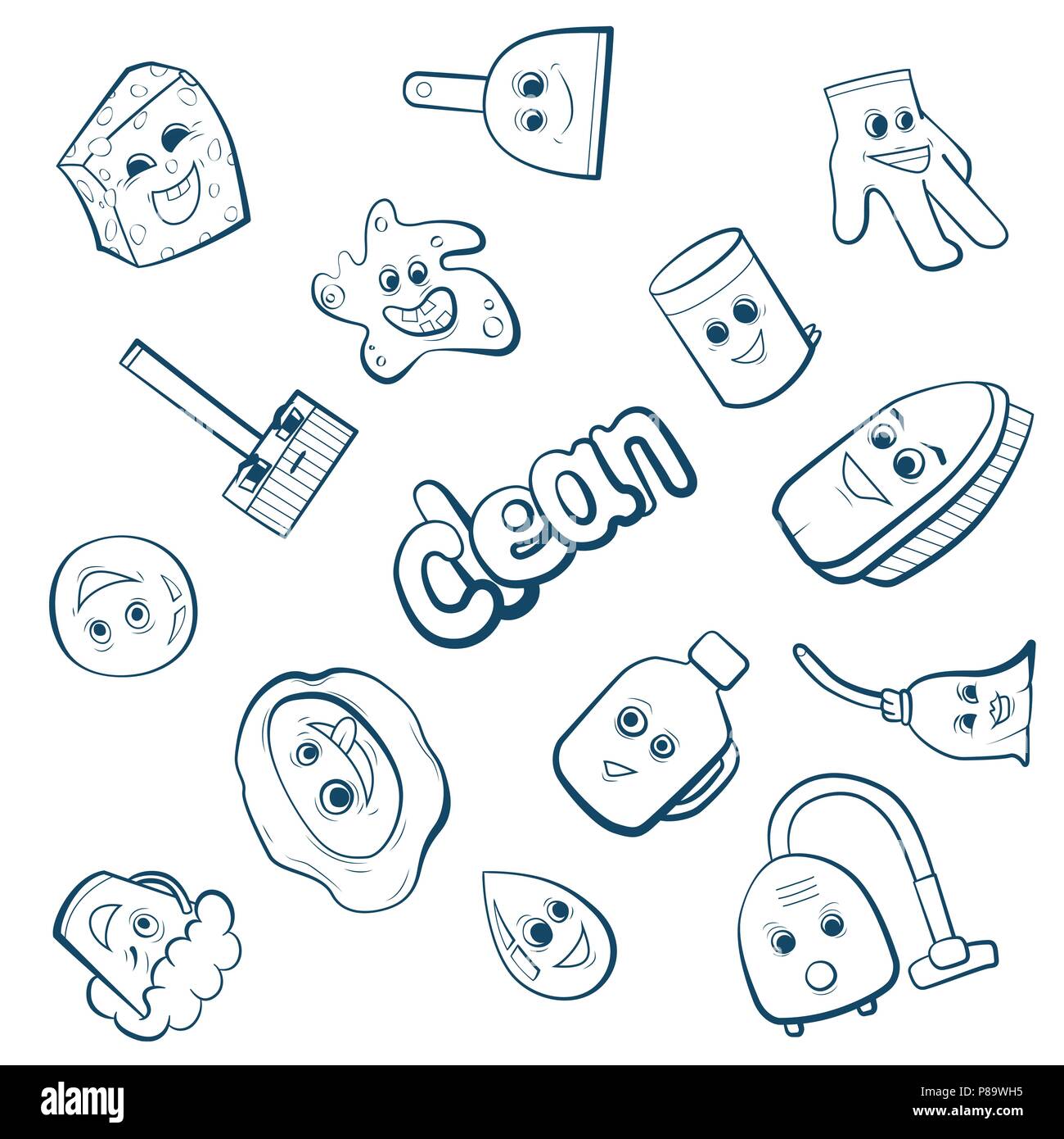 Cartoon items for clean up Stock Vector Image & Art - Alamy