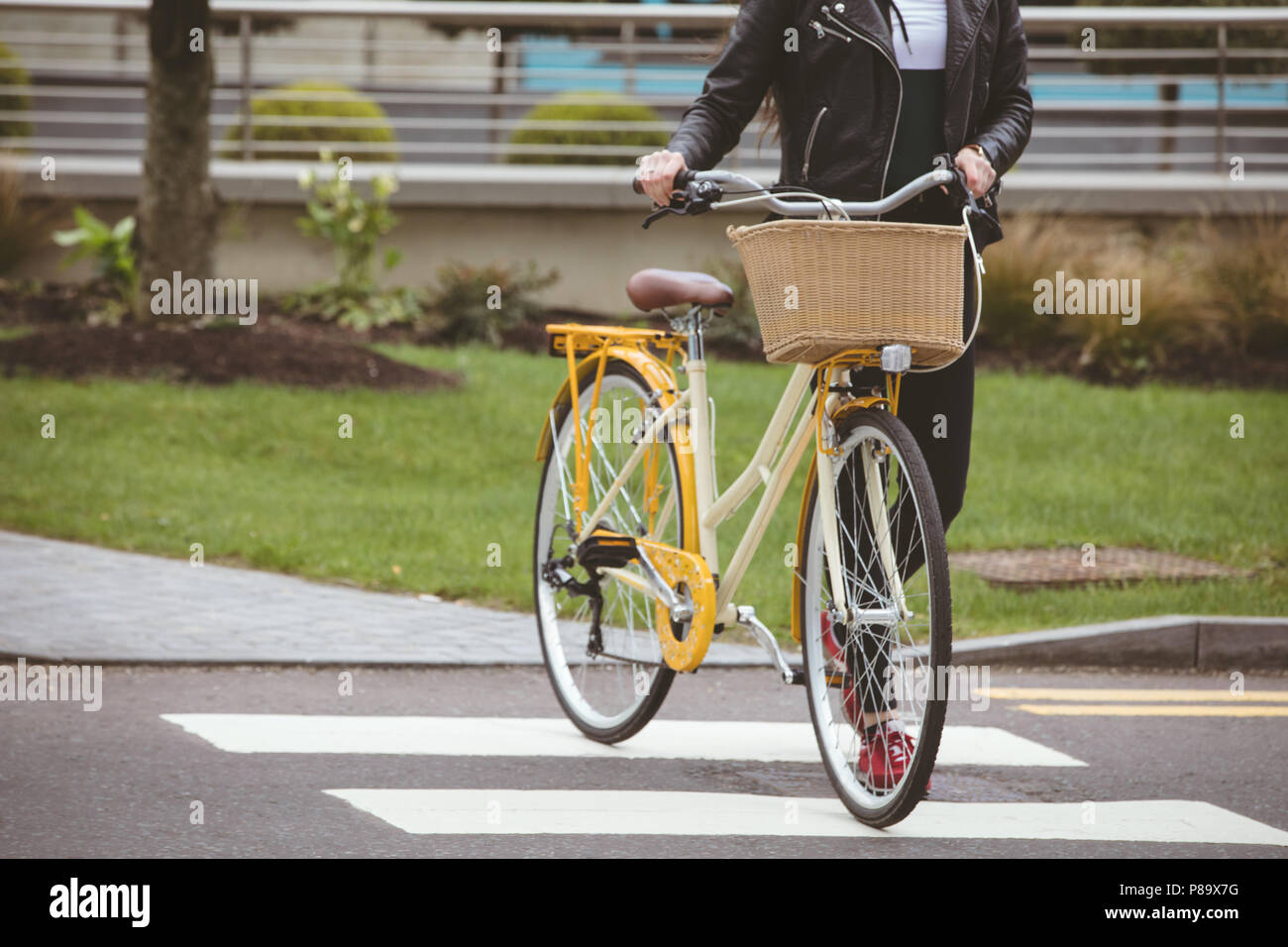 Bicycle crossing road hi-res stock photography and images - Alamy