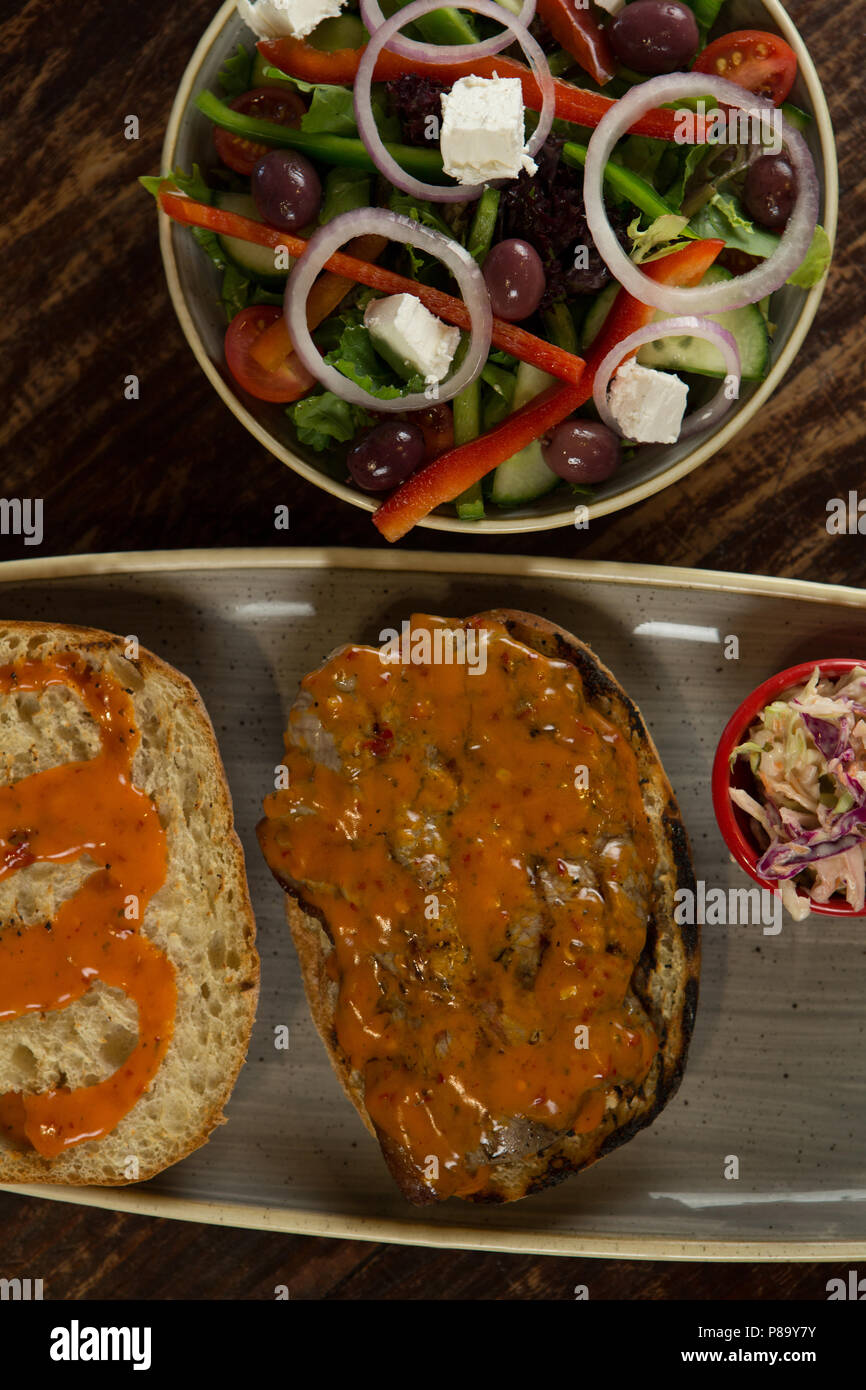 Meat burger served in tray Stock Photo - Alamy