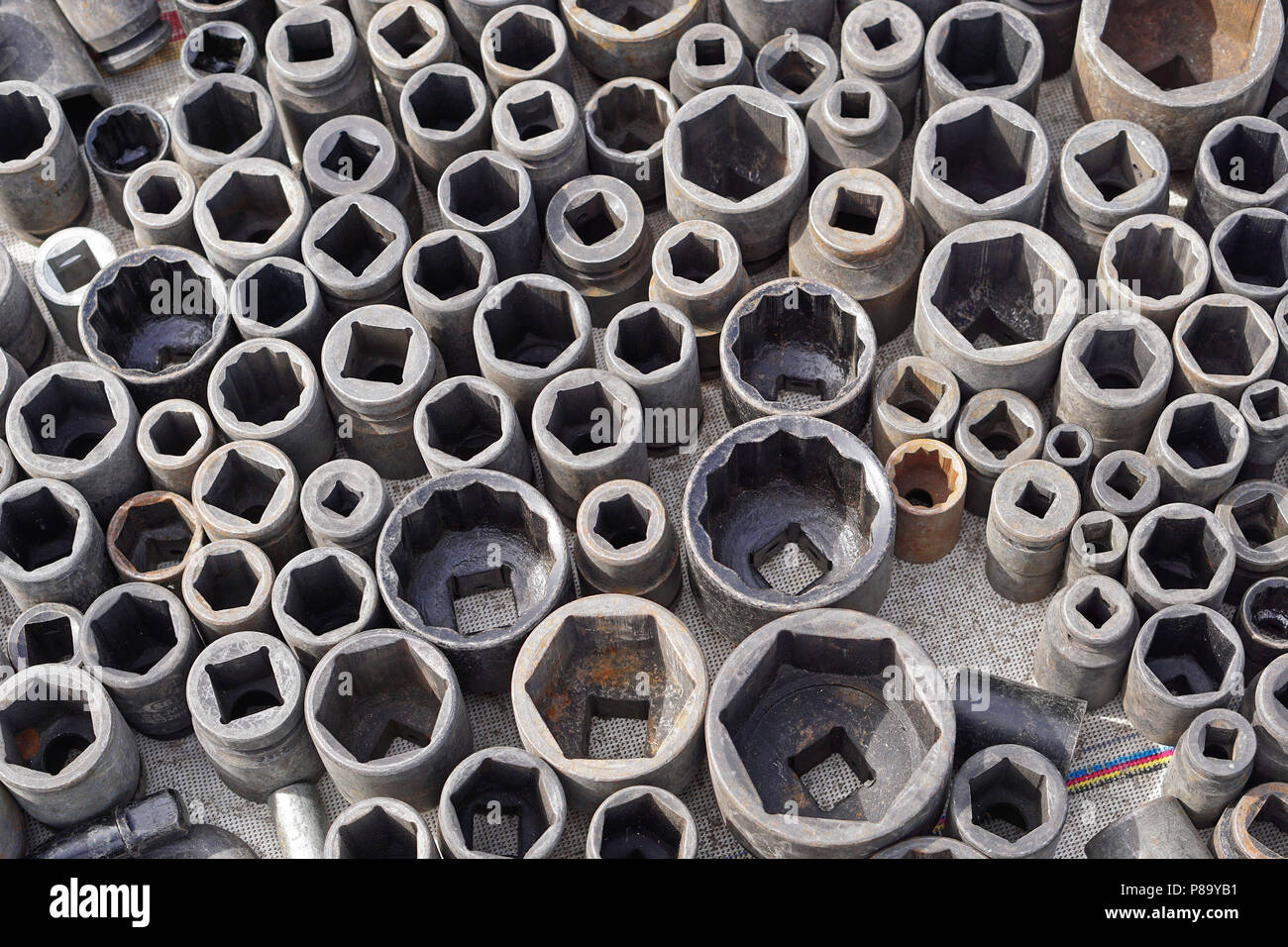 Various sizes of socket hex tools equipment Stock Photo - Alamy
