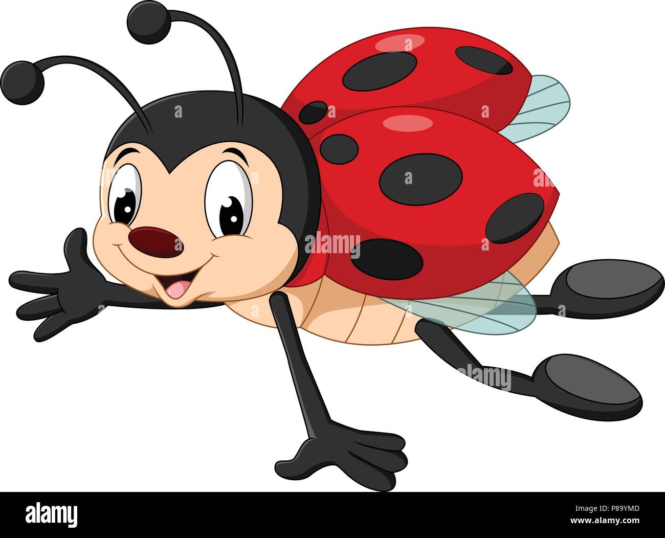 Cartoon ladybug flying Stock Vector Image & Art - Alamy