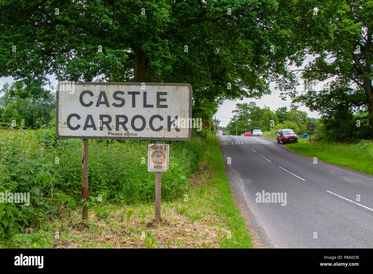 Castle Carrock village sign Stock Photo - Alamy