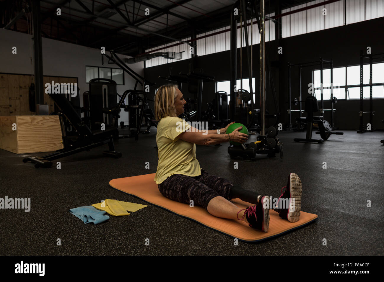 Elderly woman, exercise ball hi-res stock photography and images - Alamy