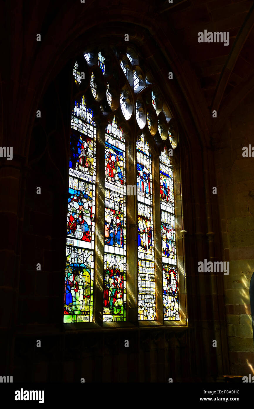 Medieval stained glass priory church hi-res stock photography and ...