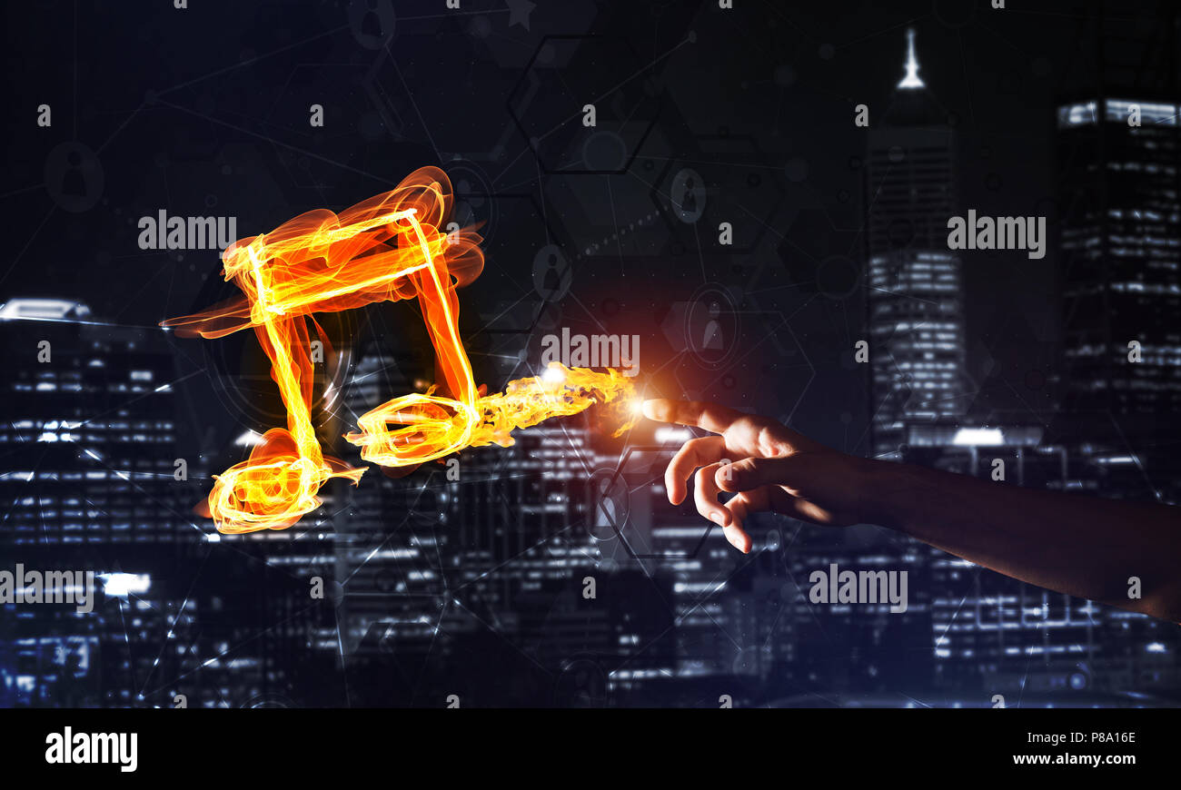 Music concept presented by fire burning icon Stock Photo - Alamy