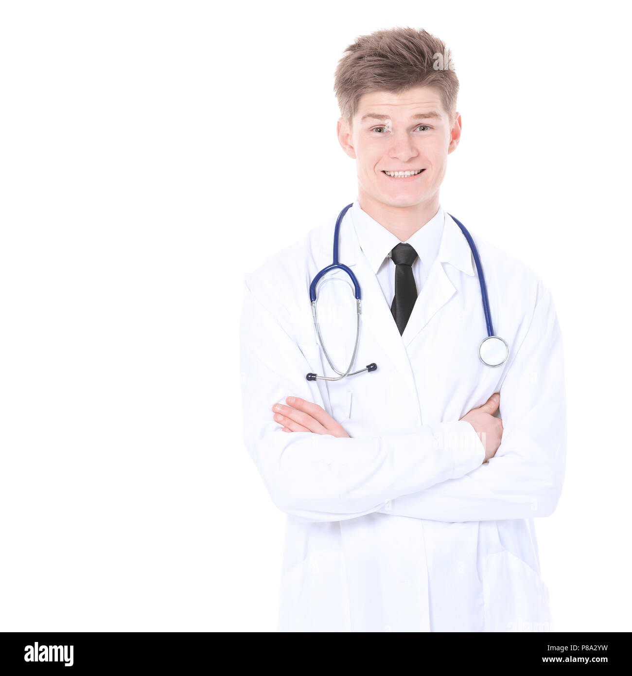 Nice young doctor with a stethoscope Stock Photo - Alamy