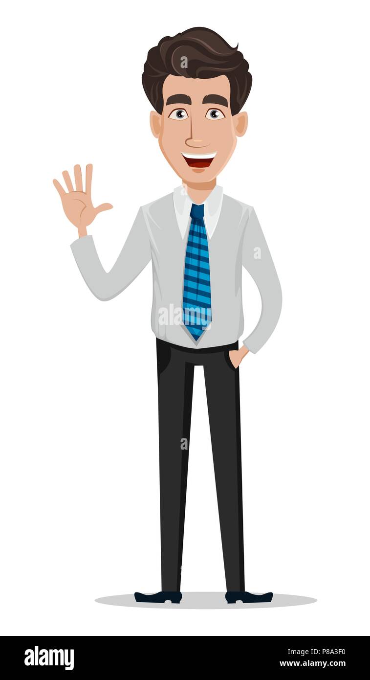 Waving Cartoon Person