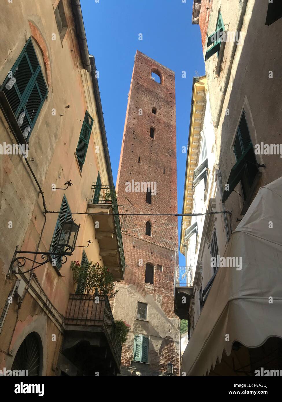 Noli medieval tower village in Liguria Italy Stock Photo - Alamy