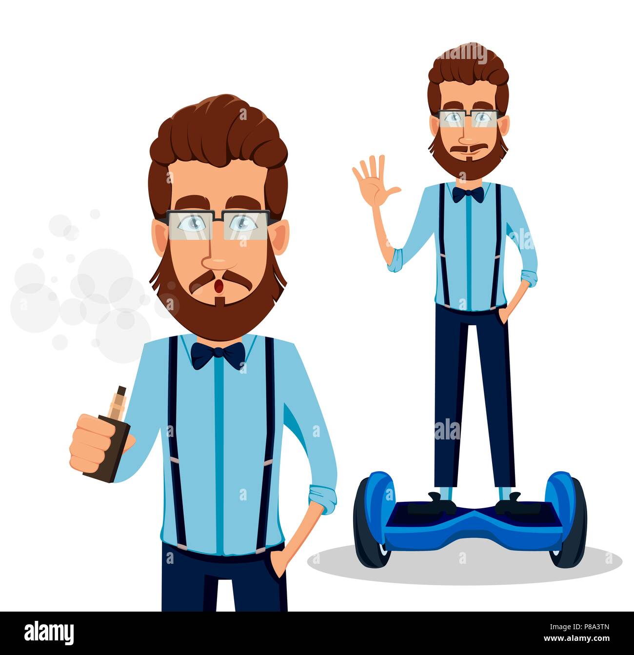 Man smoking cigarette cartoon illustration hi-res stock photography and ...