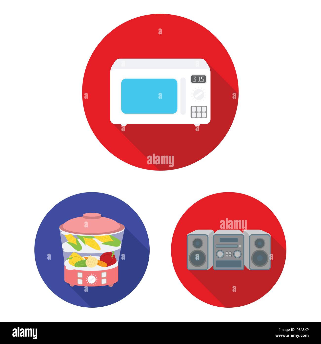 Types of household appliances flat icons in set collection for design ...