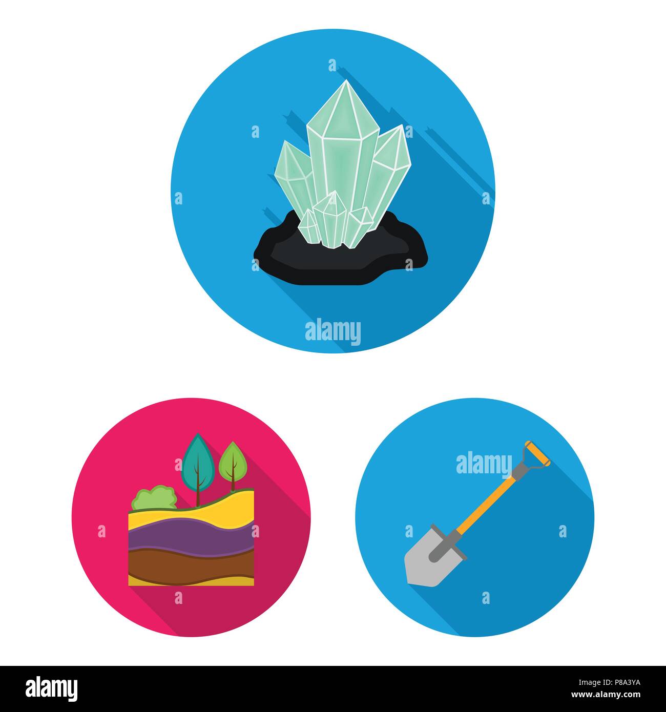Mining industry flat icons in set collection for design. Equipment and ...