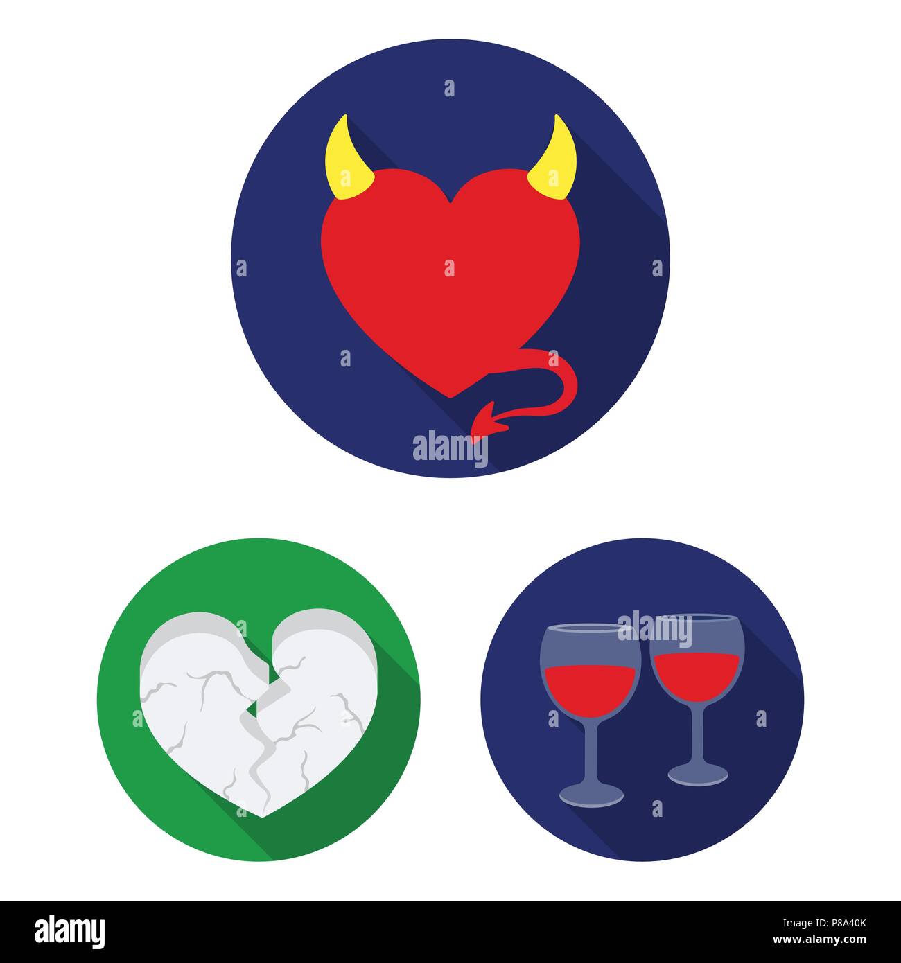Romantic relationship flat icons in set collection for design. Love and ...