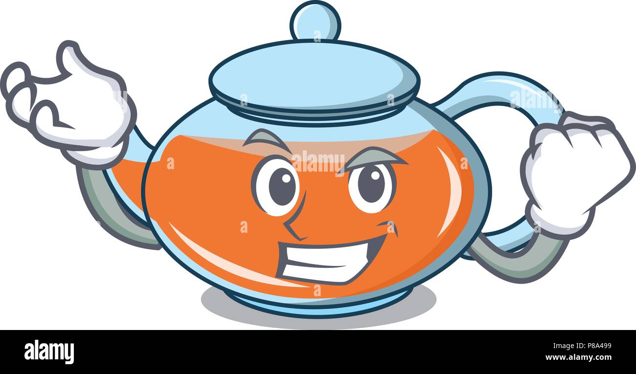 Successful transparent teapot character cartoon Stock Vector Image ...