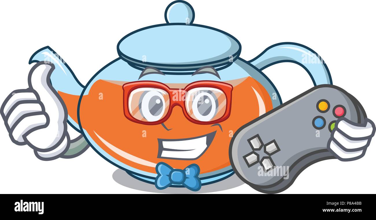 Gamer transparent teapot character cartoon Stock Vector Image & Art - Alamy