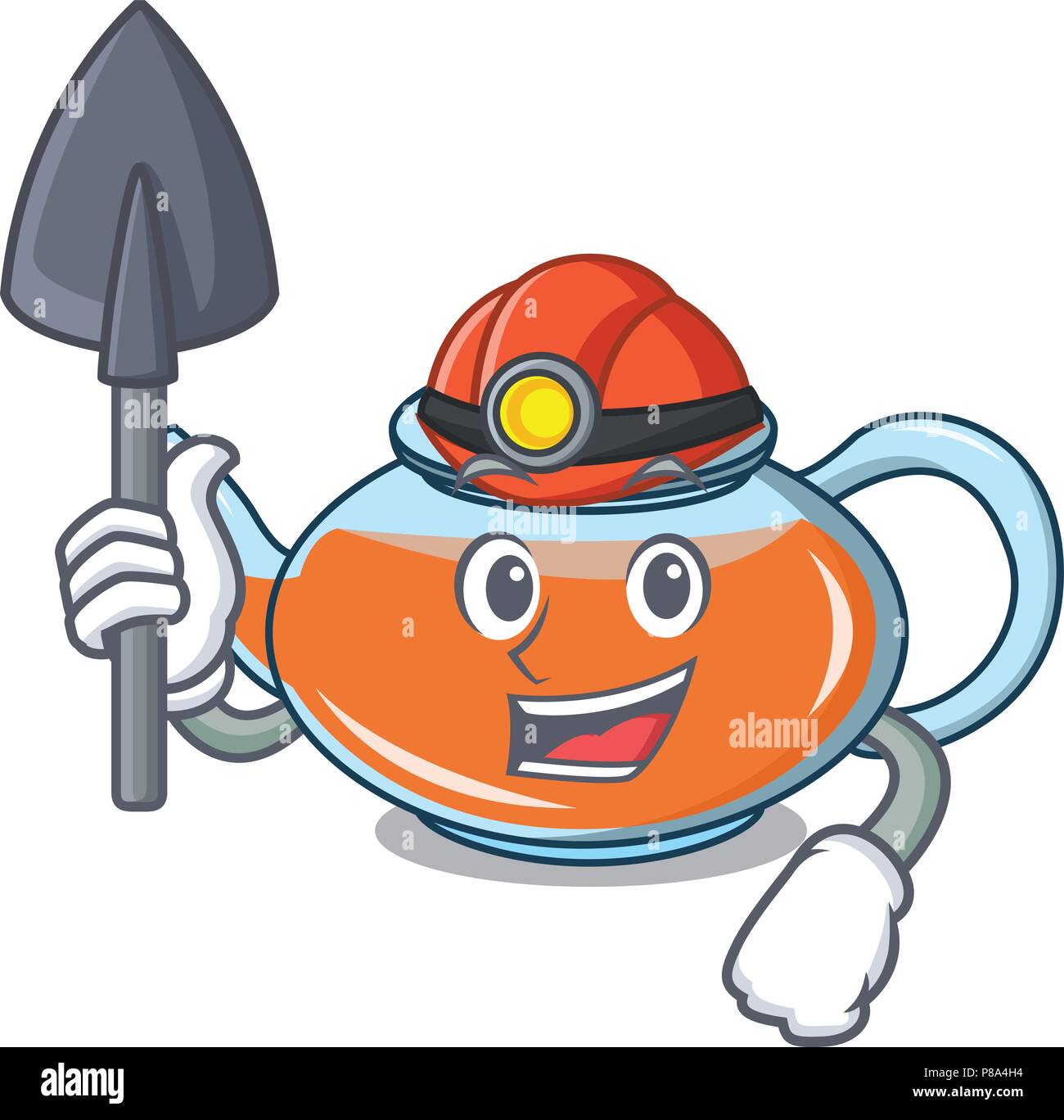 Miner transparent teapot character cartoon Stock Vector Image & Art - Alamy
