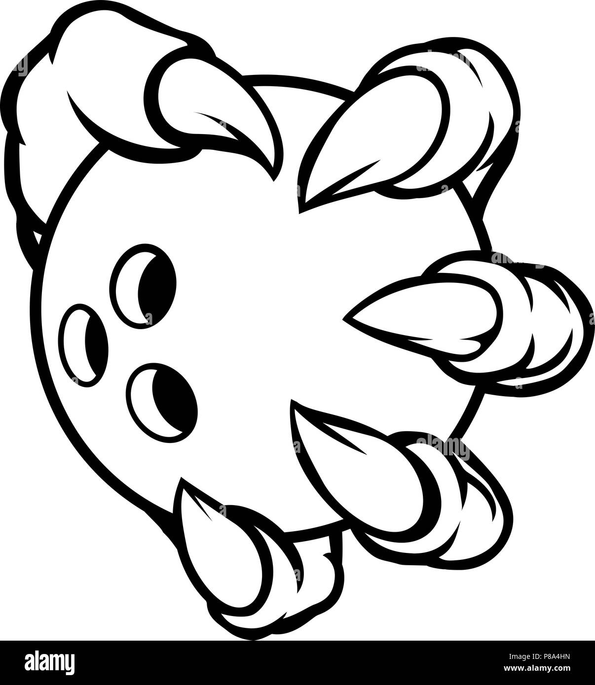 Monster animal claw holding Ten Pin Bowling Ball Stock Vector Image ...