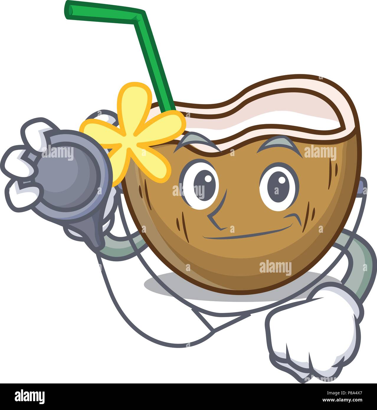 Doctor cocktail coconut character cartoon Stock Vector Image & Art - Alamy