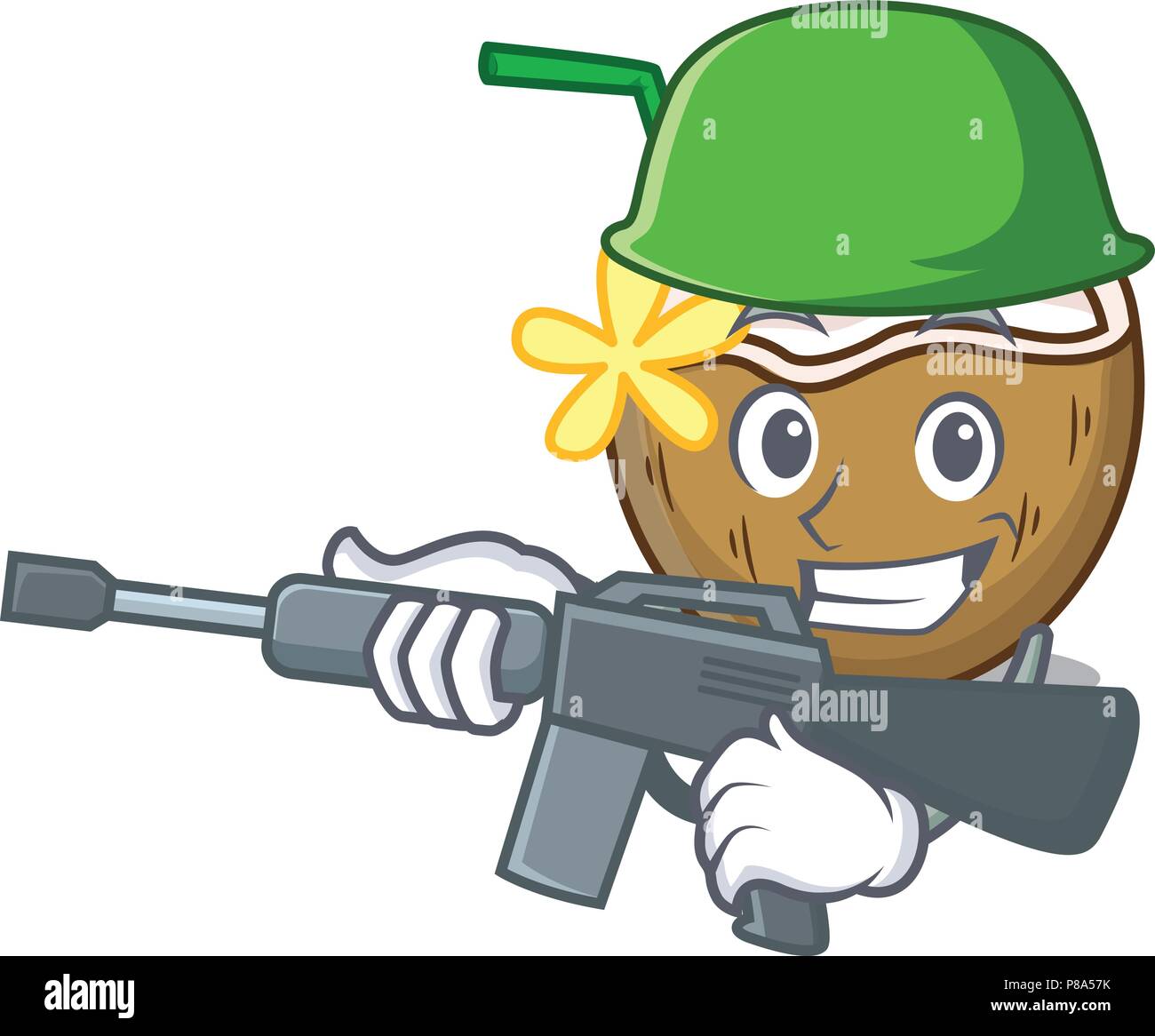 Army cocktail coconut character cartoon Stock Vector Image & Art - Alamy