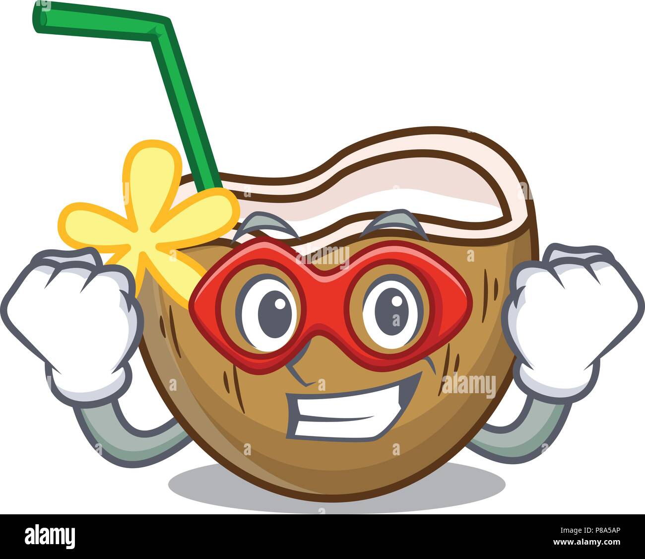 Super hero cocktail coconut character cartoon Stock Vector Image & Art ...