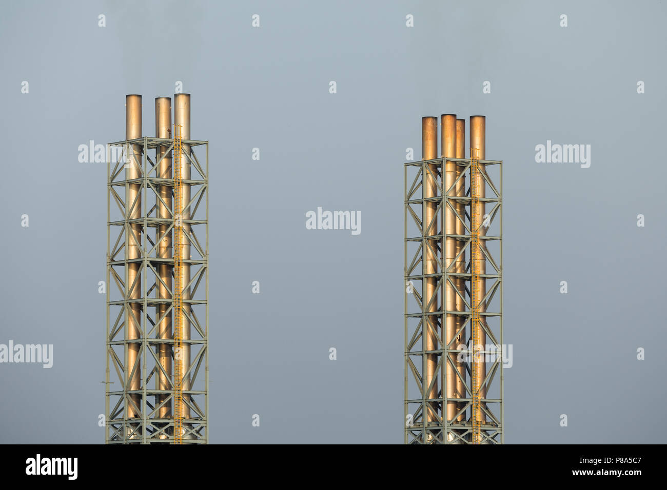 Modern steel chimney of a factory in Bangladesh Stock Photo - Alamy