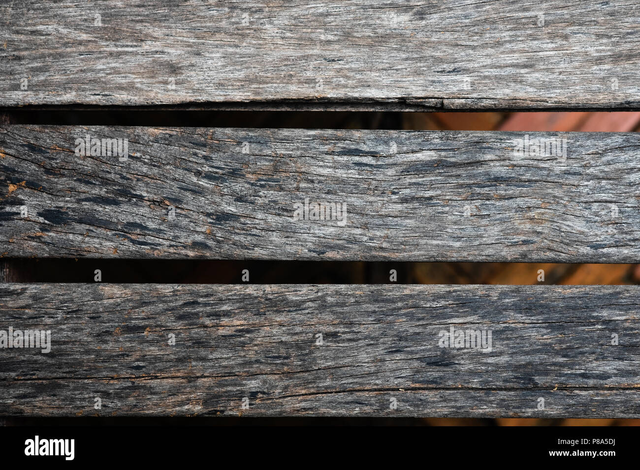 Close up of old brown wood lath with natural striped background and ...