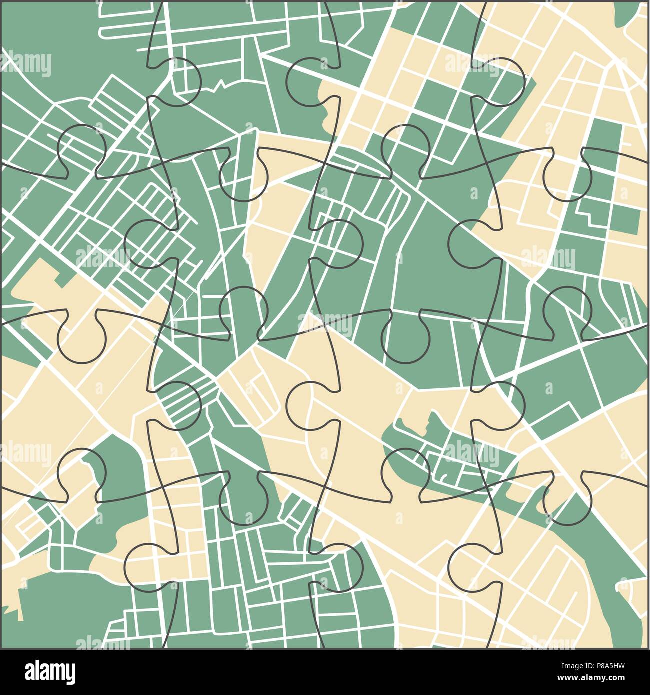 Puzzle city map Stock Vector Image & Art - Alamy