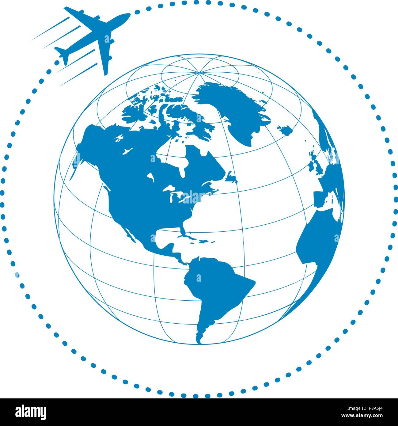 plane and globe Stock Vector Image & Art - Alamy