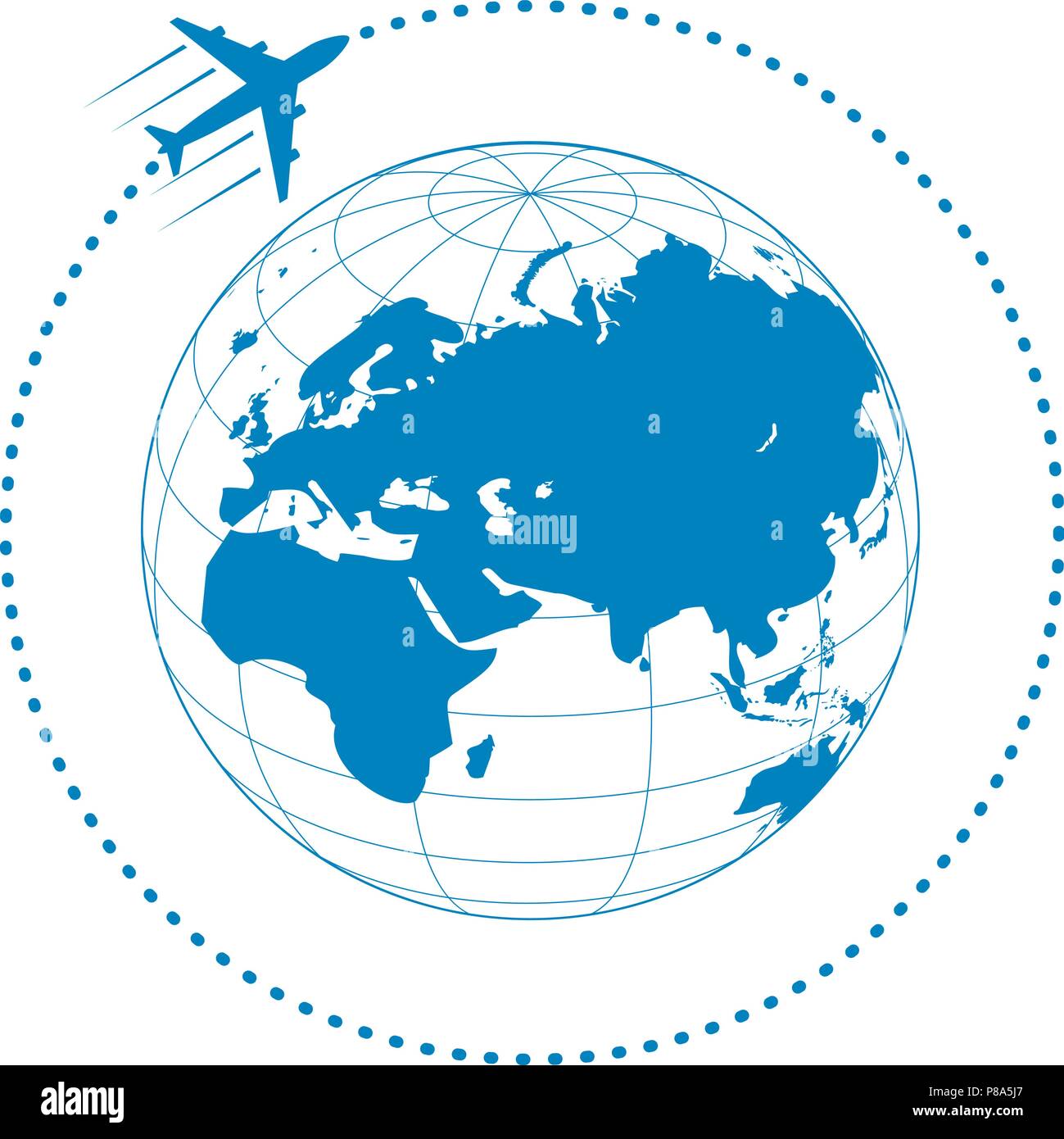 plane and globe Stock Vector Image & Art - Alamy