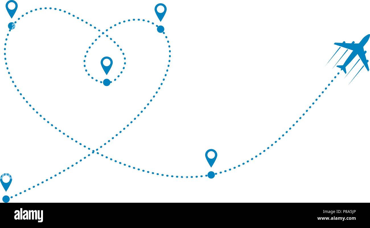 plane and path Stock Vector Image & Art - Alamy