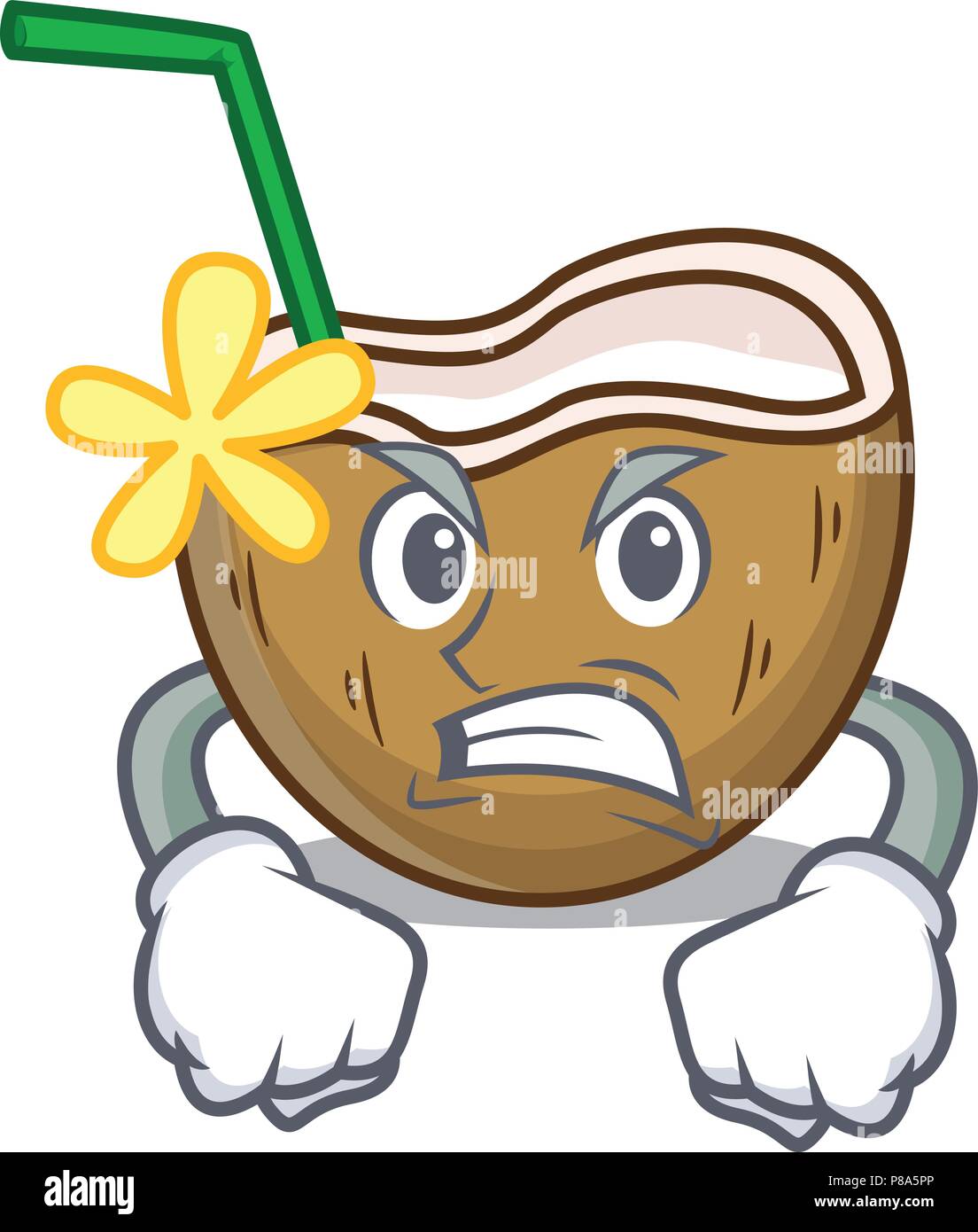 Angry cocktail coconut mascot cartoon Stock Vector Image & Art - Alamy