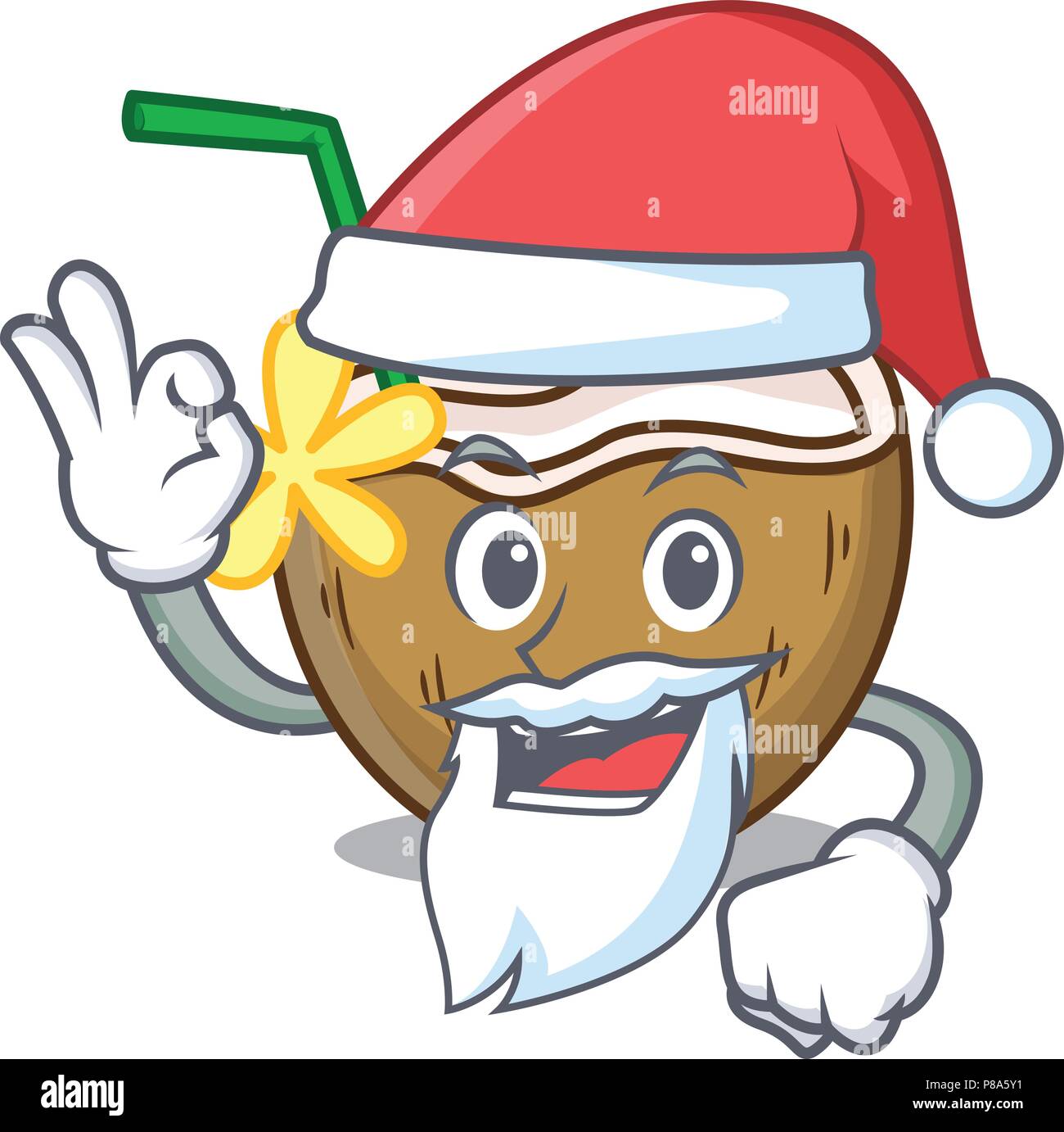 Santa cocktail coconut mascot cartoon Stock Vector Image & Art - Alamy
