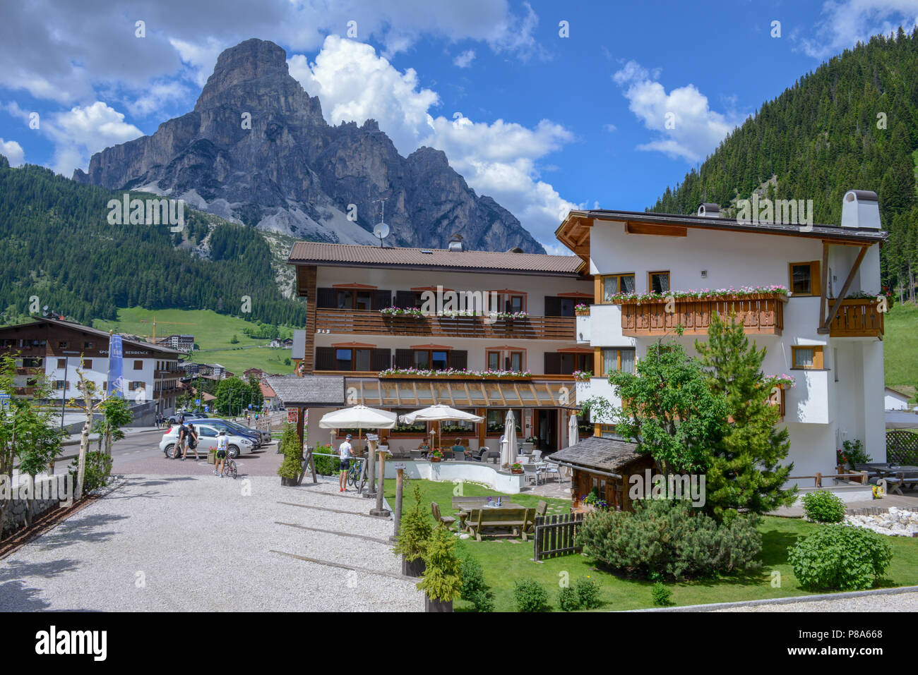Corvara, Italy - 21 June 2018: Village of Corvara on Badia in the ...
