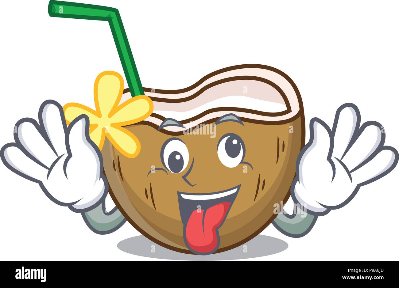 Crazy cocktail coconut mascot cartoon Stock Vector Image & Art - Alamy
