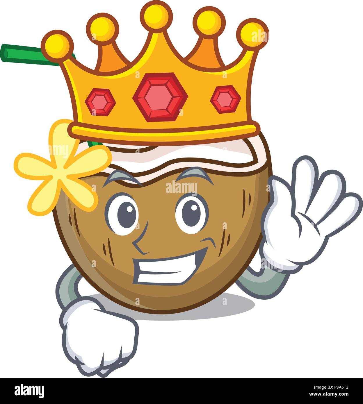 King cocktail coconut mascot cartoon Stock Vector Image & Art - Alamy