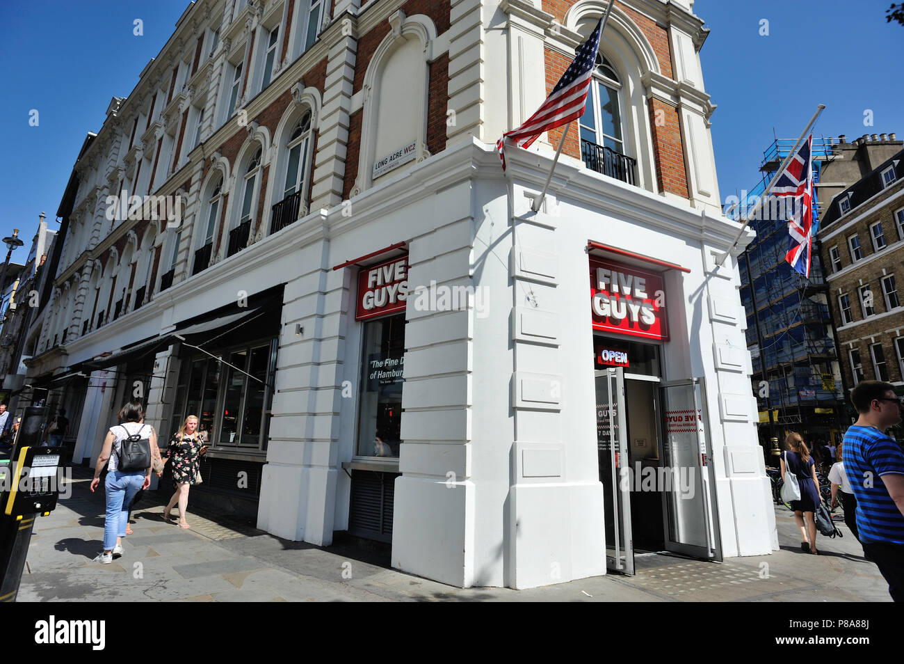 Five Guys Burger Restaurant, Cambridge Circus, London, England, UK ...