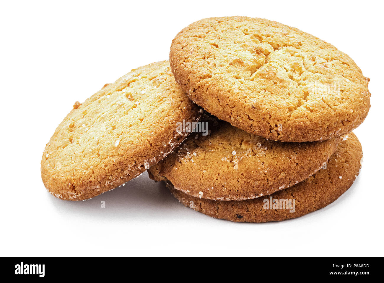 homemade shortbread cookie on white background, isolated, place for ...