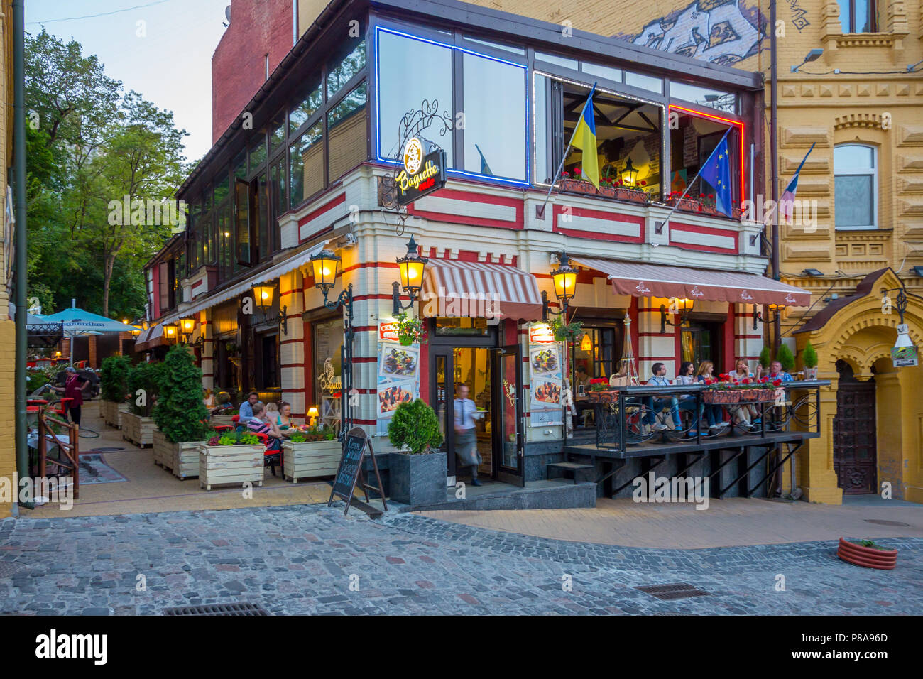 A beautiful two-storey restaurant with several halls and playgrounds on ...