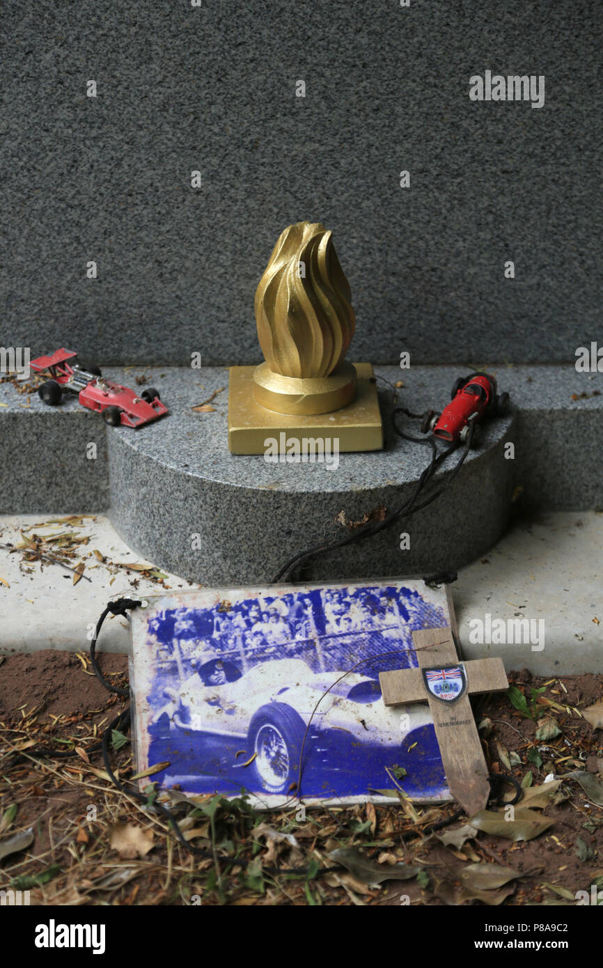 The grave of British racing driver Peter John Collins at St Mary`s ...