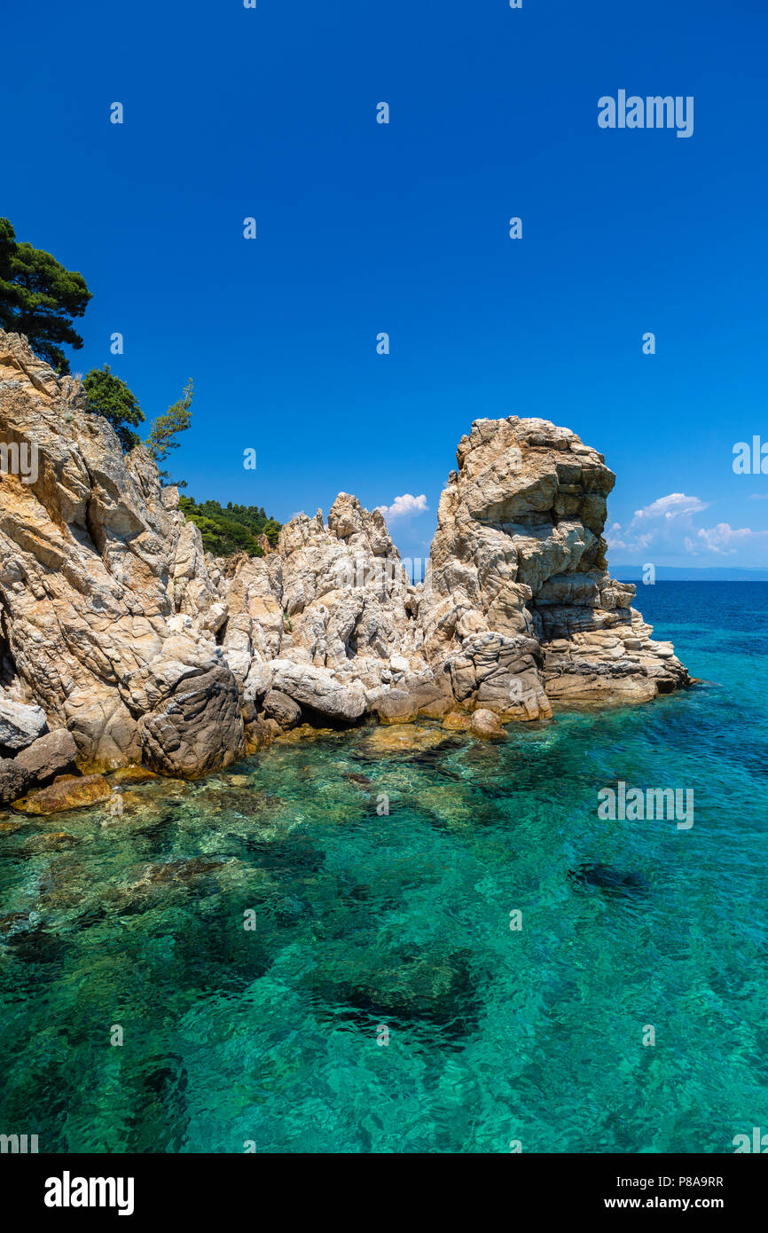 Landscape with a beautiful sea-shore image in Greece Stock Photo - Alamy