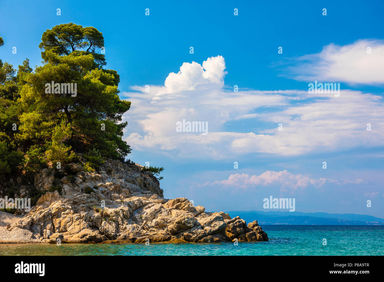 Landscape with a beautiful sea-shore image in Greece Stock Photo - Alamy