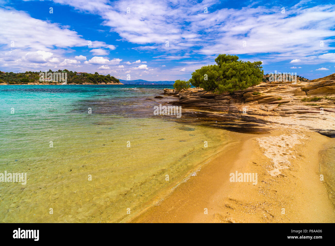 Landscape with a beautiful sea-shore image in Greece Stock Photo - Alamy