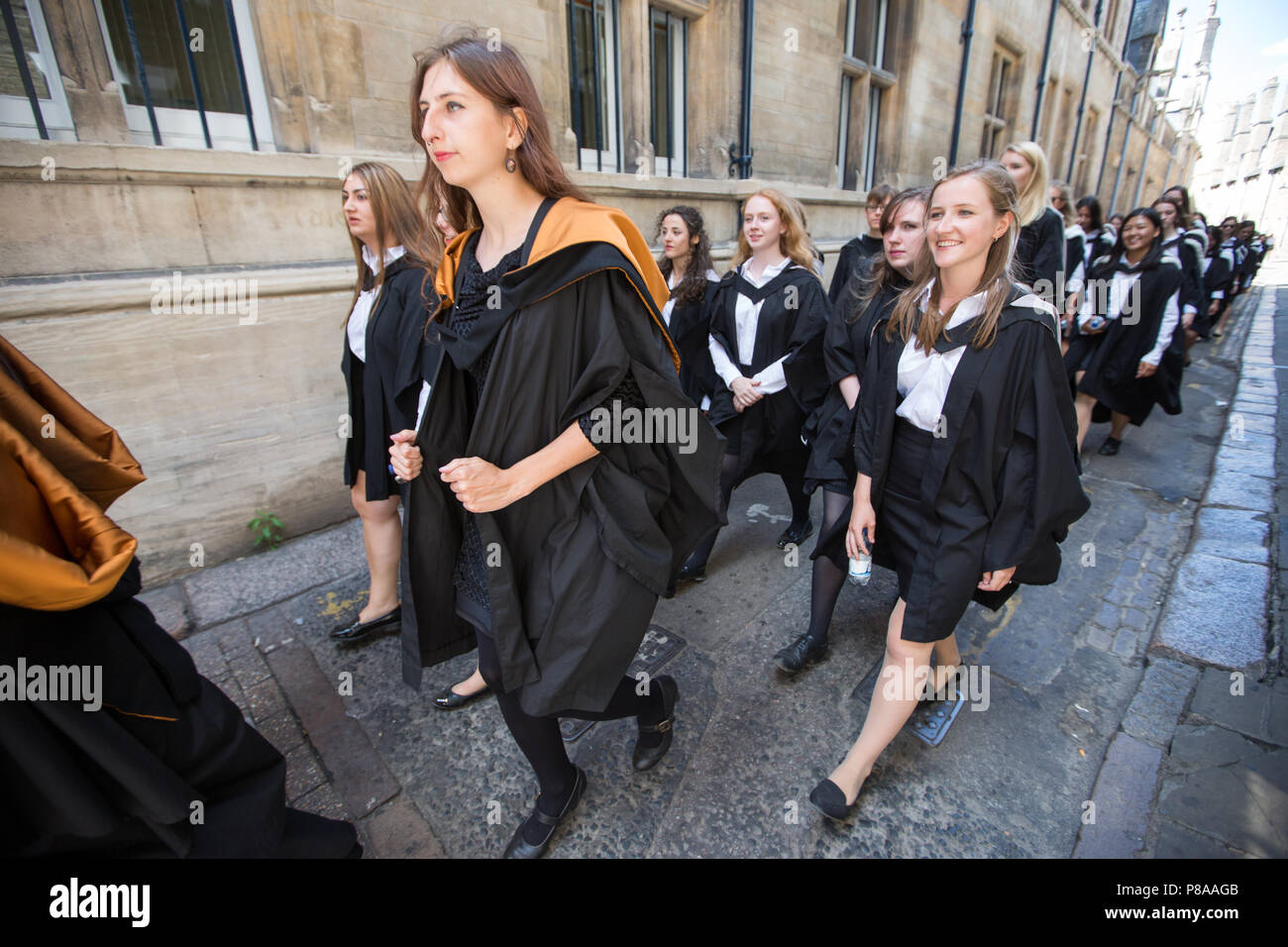 University graduates graduation ceremony oxford hi-res stock ...