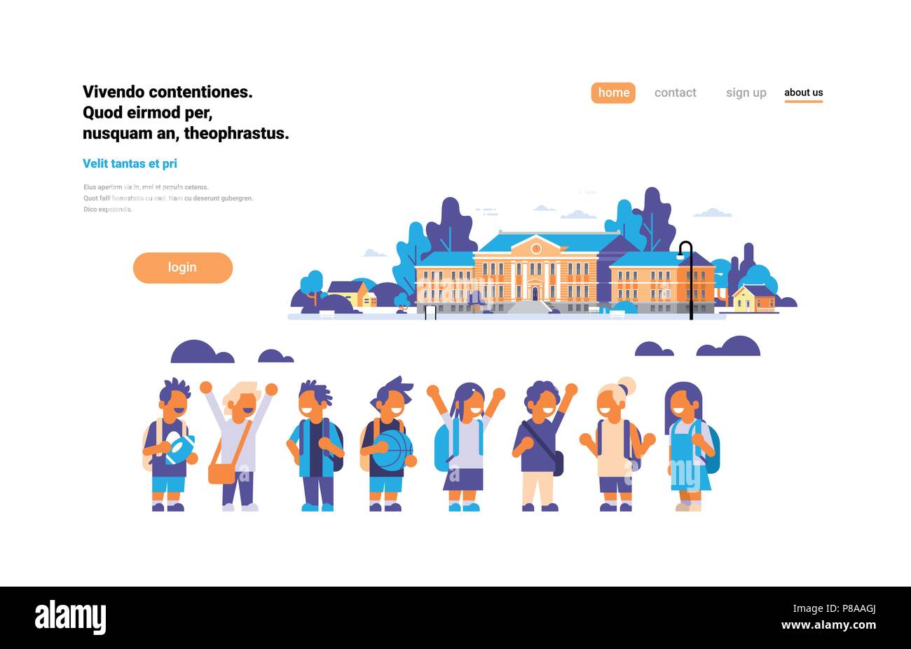 School building horizontal Stock Vector Images - Alamy