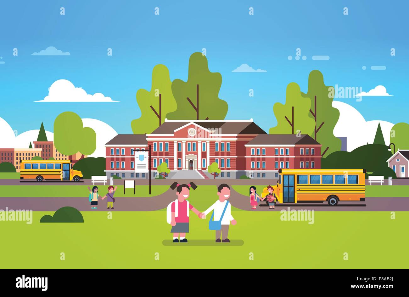 School yard Stock Vector Images - Alamy