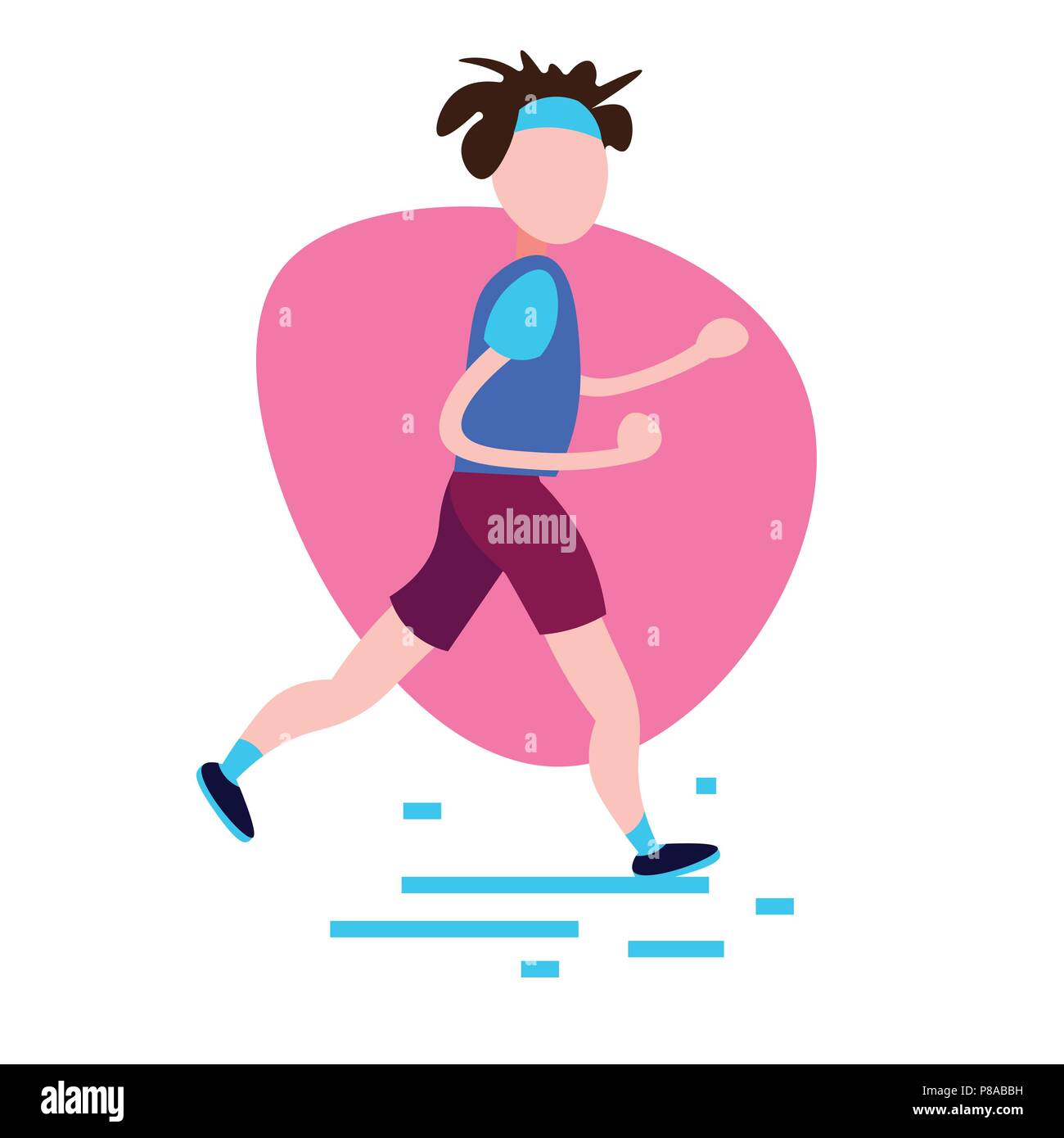 running man training on white background male cartoon character full ...