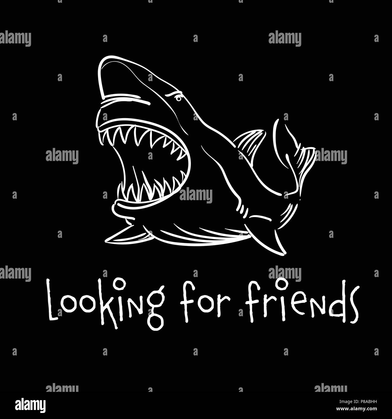 logo template with shark lettering over black background Stock Vector ...